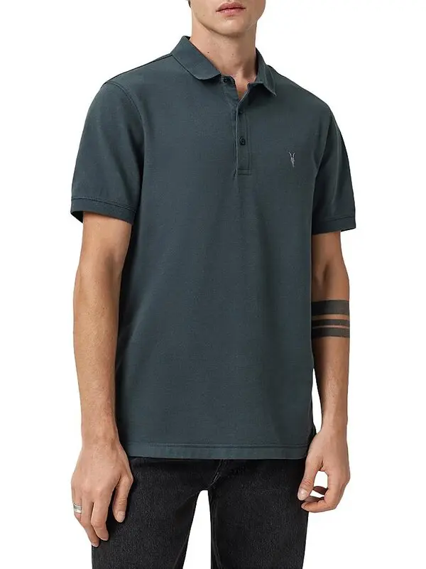 ALLSAINTS Reform Cotton Slim Fit Polo Shirt - Sunil Blue