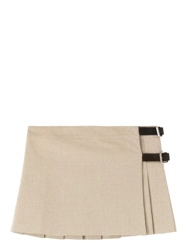AMBUSH Checkered Belted Miniskirt - Neutrals