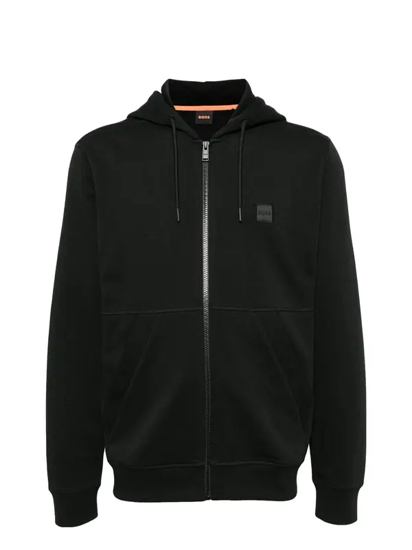BOSS Logo Hooded Jacket - Black