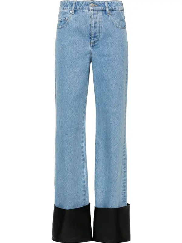 Nanushka Straight-leg Jeans With Turn-up Detail - Blue