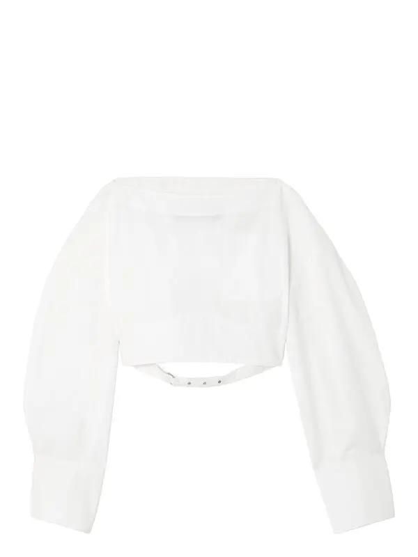 Jacquemus Casaco Open-back Cotton-poplin Blouse - White