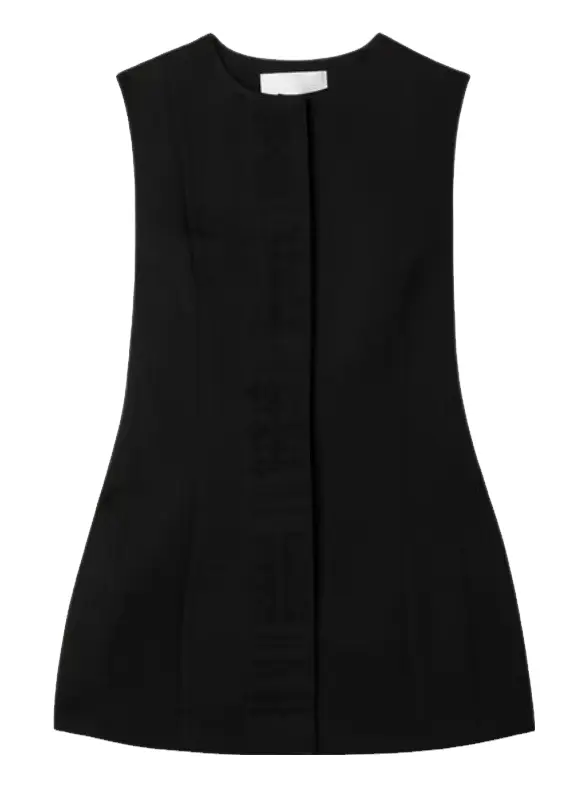 Veronica De Piante Gia Grosgrain-trimmed Vest - Black