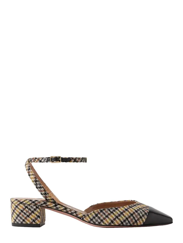 AQUAZZURA French Flirt 35 Houndstooth Pumps - Yellow