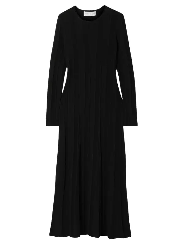 Veronica De Piante Anais Ribbed Wool Midi Dress - Black