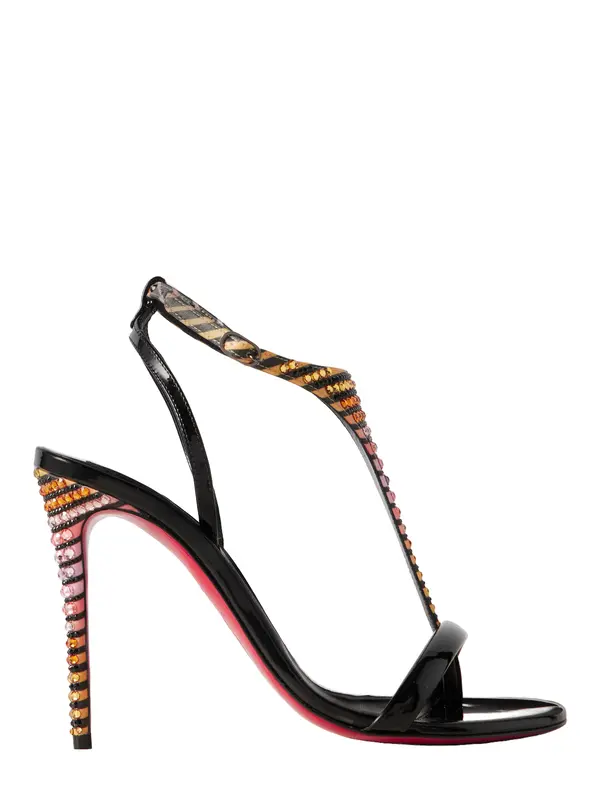 CHRISTIAN LOUBOUTIN Athina 100 Crystal-embellished Sandals - Black