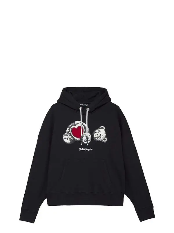 Palm Angels Bear In Love Hoodie - Black