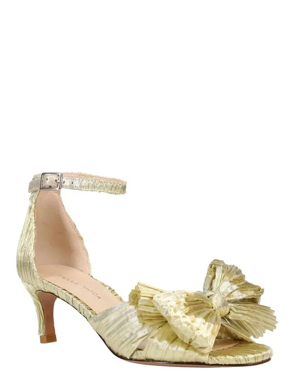 Pelle Moda Utika Kitten Heel Sandals - Light Gold