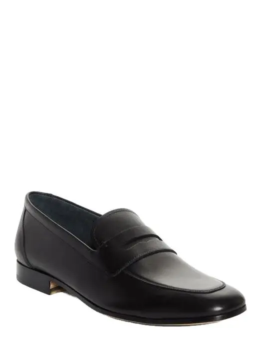 J.M. WESTON Woogie Apron Toe Penny Loafer - Black