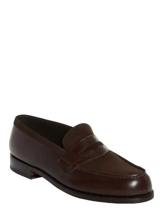 J.M. WESTON Animation 180 Penny Loafer - Dark Brown