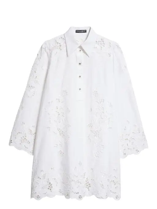 Dolce & Gabbana Broderie Anglaise Shirtdress - Bianco Ottico