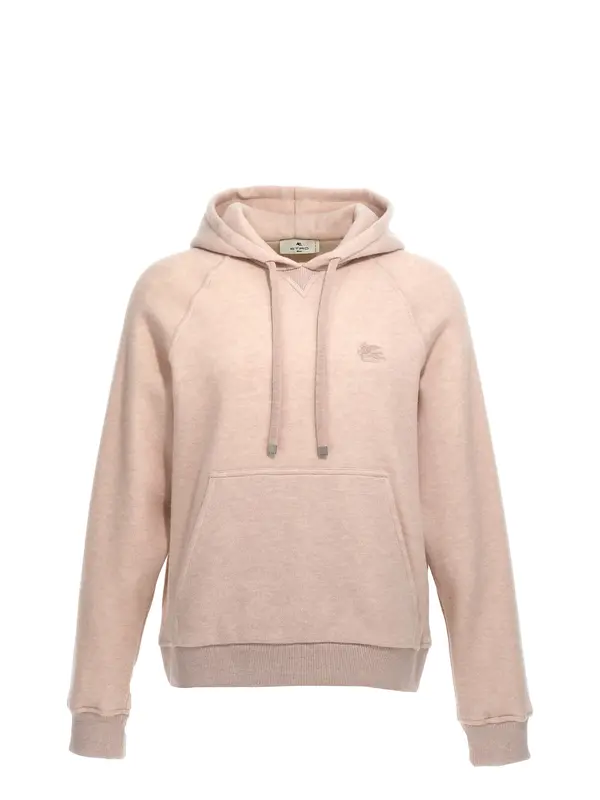 Etro Logo Embroidered Hoodie - Beige