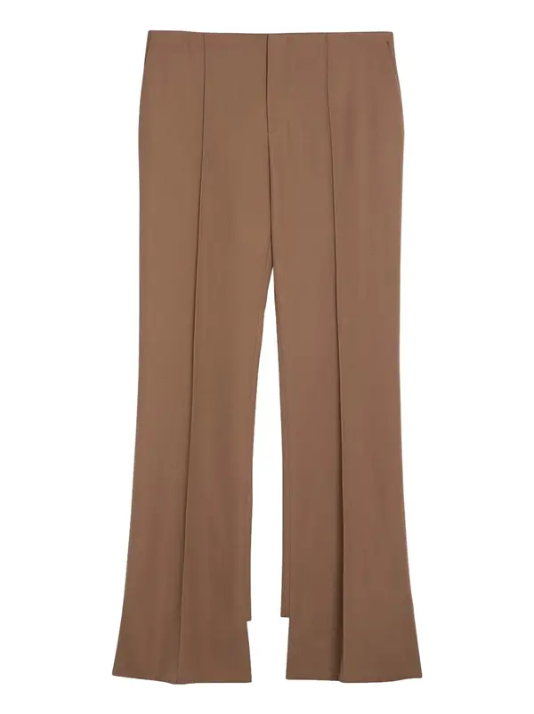 Chloé Asymmetrical Wool Trousers - Brown