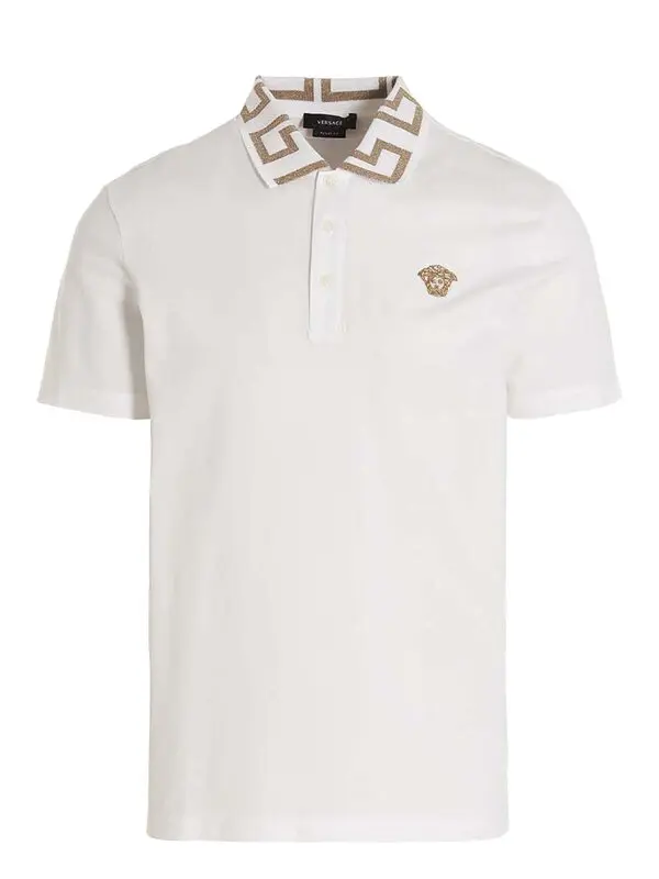 Versace Greca' Polo Shirt - White