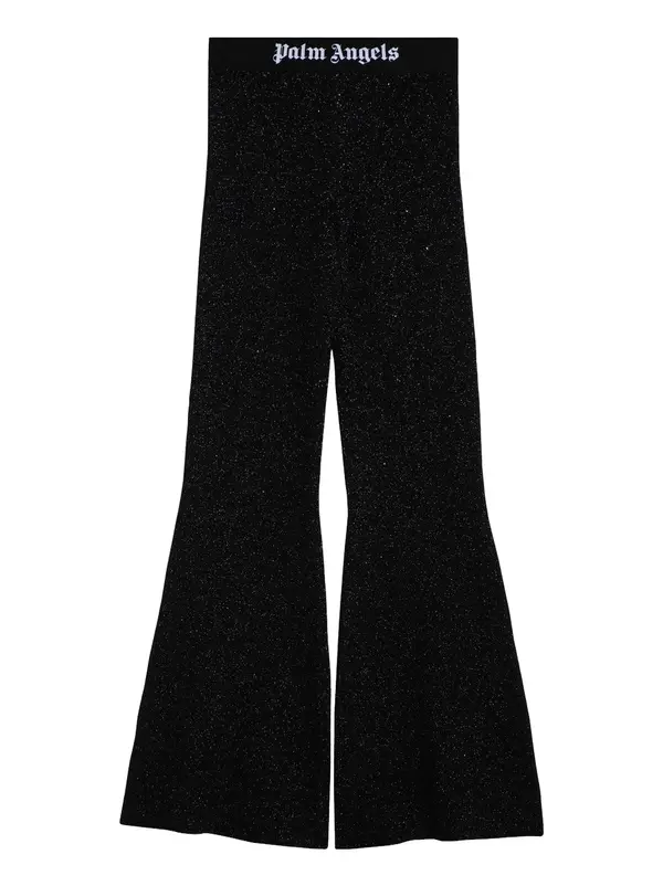 Palm Angels Lurex Viscose Blend Trousers - Black