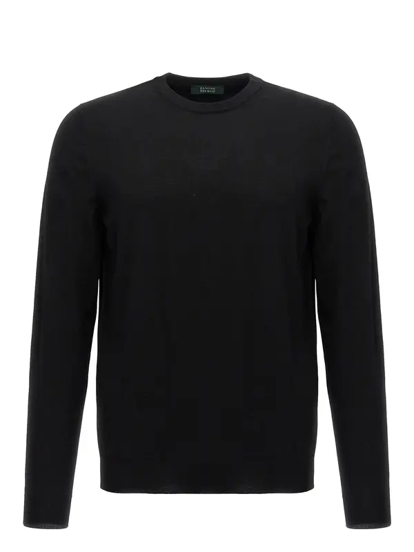 ZANONE Wool Crew Neck Sweater - Black