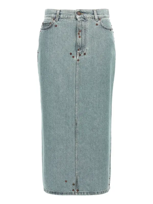 Moschino Rivets Denim Skirt - Light Blue