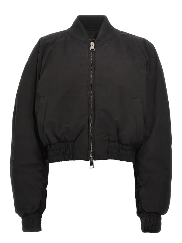 Andamane Sierra' Cropped Bomber Jacket - Black