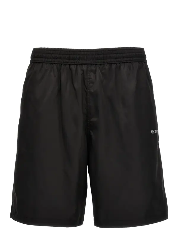 Off White Arrow Surfer' Swim Shorts - White/black