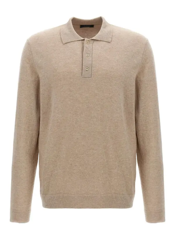 ZANONE Cashmere Wool Polo Shirt - Beige