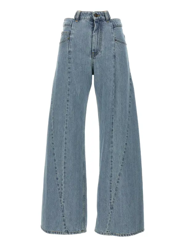 MAISON MARGIELA Asymmetrical Waist Jeans - Light Blue