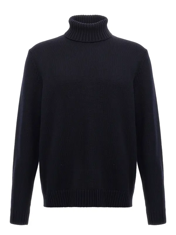 ZANONE High Neck Wool Sweater - Blue
