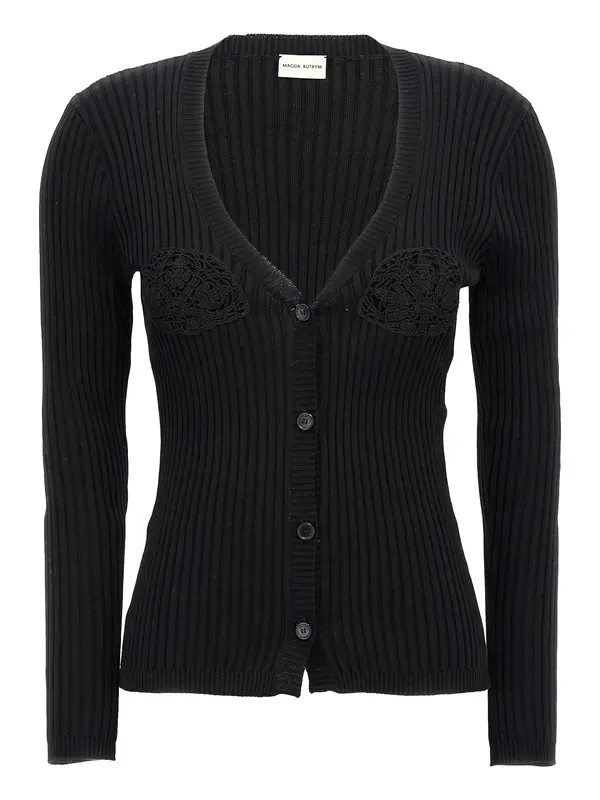 Magda Butrym 08' Ribbed Cardigan - Black