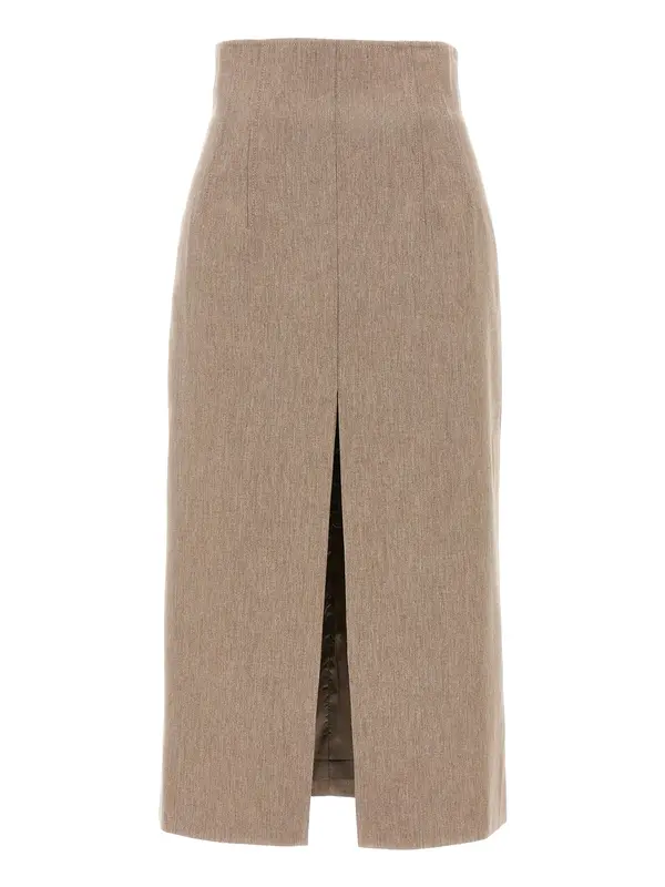 Andamane Stephanie' Midi Skirt - Beige