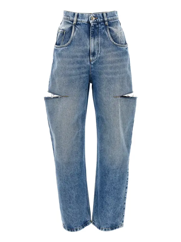 MAISON MARGIELA Cut-out Straight Leg Jeans - Light Blue