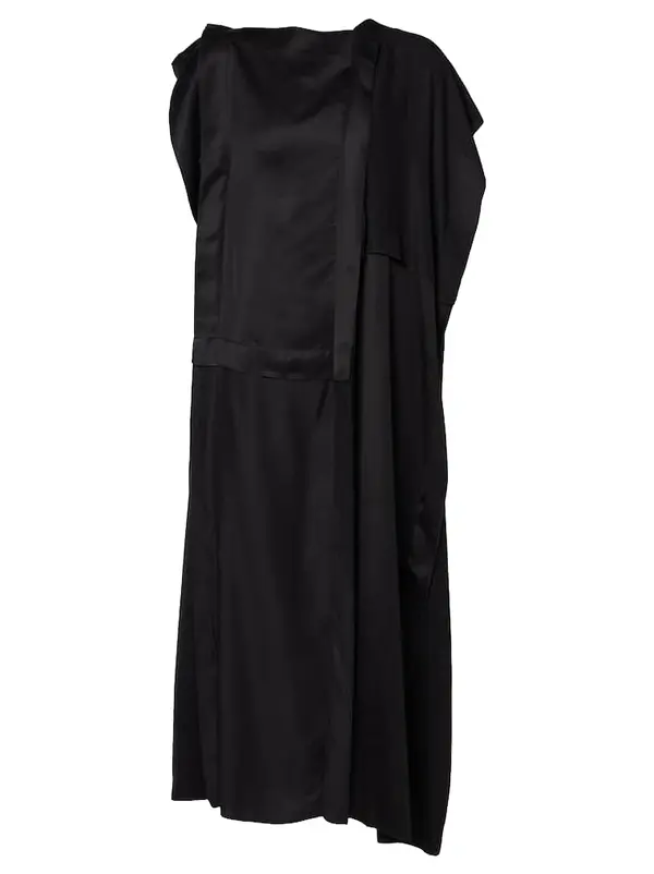 MAISON MARGIELA Gathered Midi Dress - Black