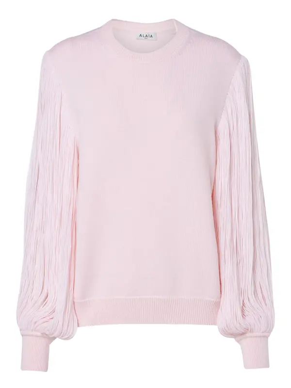 Alaïa Tasseled Wool Sweater - Pink