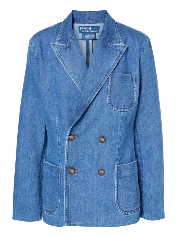Polo Ralph Lauren Double-breasted Denim Blazer - Blue