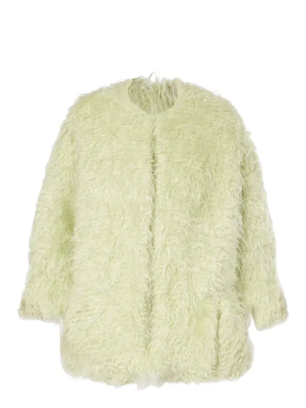 Dries Van Noten Faux Shearling Jacket - Green