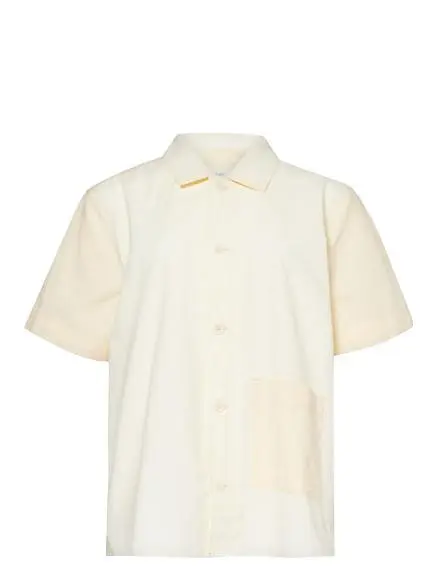 HAY Outline Relaxed-fit Short-sleeve Cotton Pyjama Shirt - Ivory