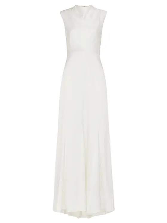 Whistles Melody Cowl-neck Woven Maxi Wedding Dress - Cream