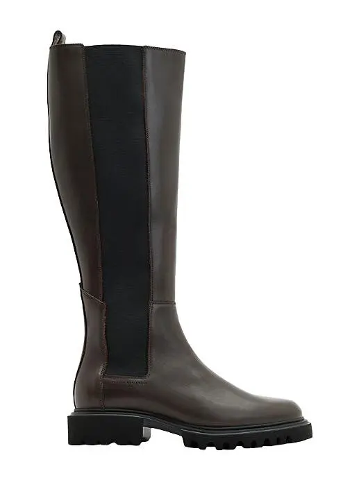 ALLSAINTS Maeve Leather Knee-high Flat Boots - Brown