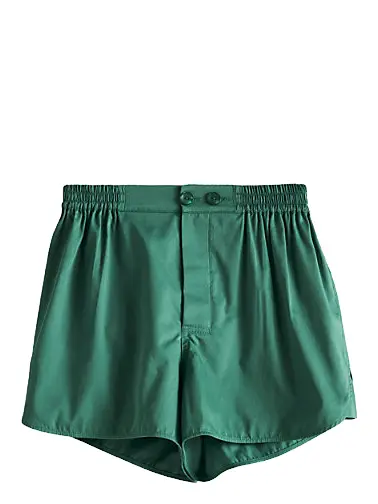 HAY Outline Contrast-trim Cotton Pyjama Shorts - Emerald Green