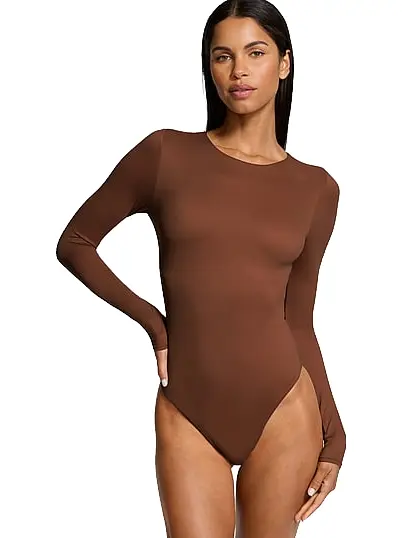 Victoria's Secret Bodywear Long-sleeve Bodysuit - Brown