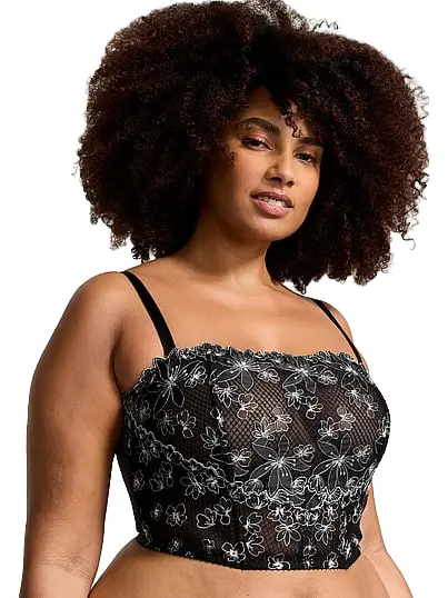 Victoria's Secret Ziggy Glam Embroidery Corset Top - Black
