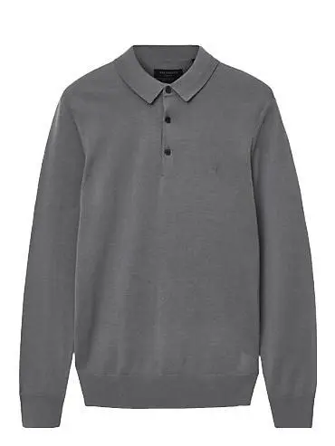 ALLSAINTS Mode Merino Slim-fit Wool Polo Shirt - Asher Grey
