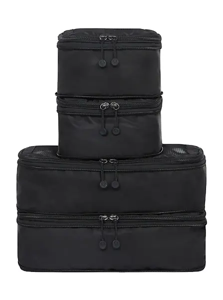 ANTLER Chelsea Zipped Pack Of Four Woven Travel Cubes - Black