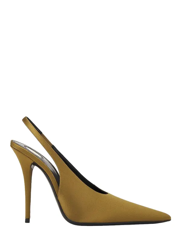 Saint Laurent Metallic Slingback Pumps - Cuba Gold