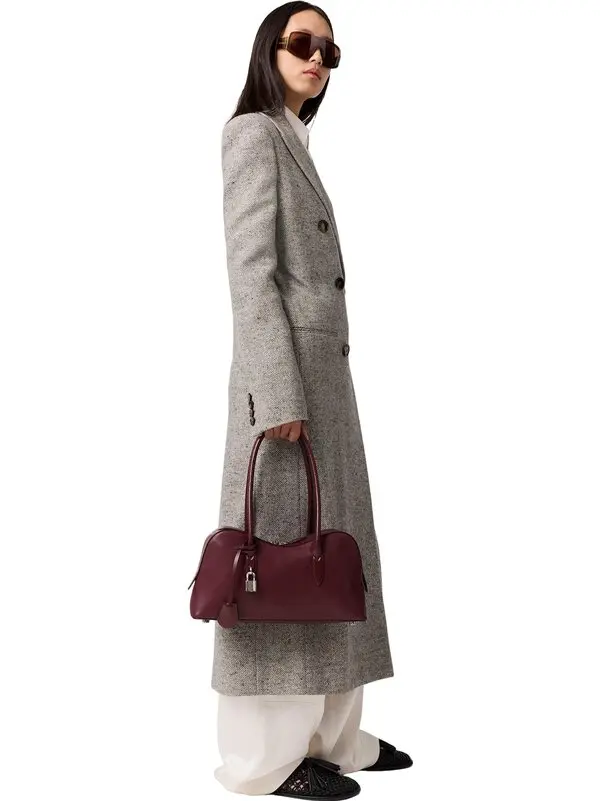 Stella McCartney Double-breasted Long Coat - Gray Melange/cream