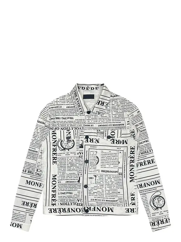 Monfrère Dean Logo Newspaper-print Jacket - Mf Daily