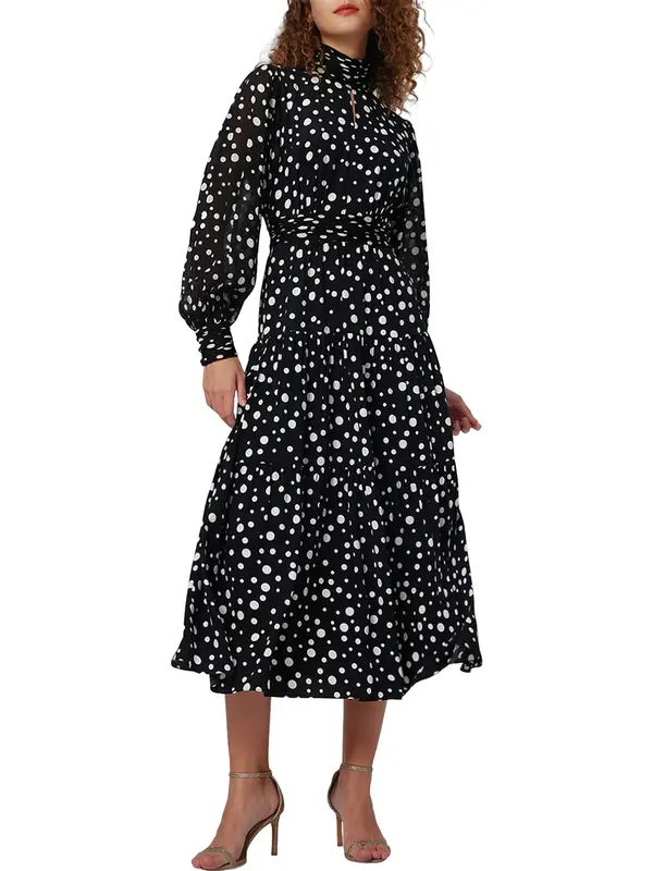 Diane Von Furstenberg Sai Polka-dot Midi Dress - Spot Light