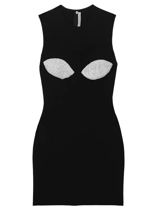 CHRISTOPHER KANE Crystal-embellished Jersey Mini Dress - Black