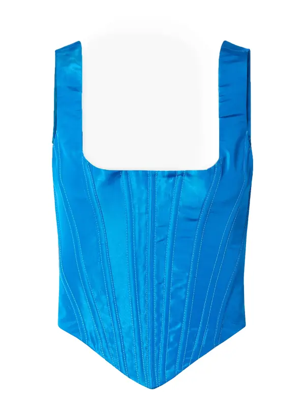 Christopher John Rogers Silk-faille Bustier Top - Azure