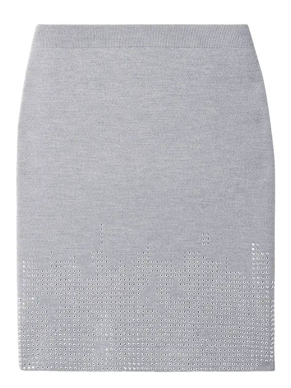 JW Anderson Studded Wool Mini Skirt - Gray