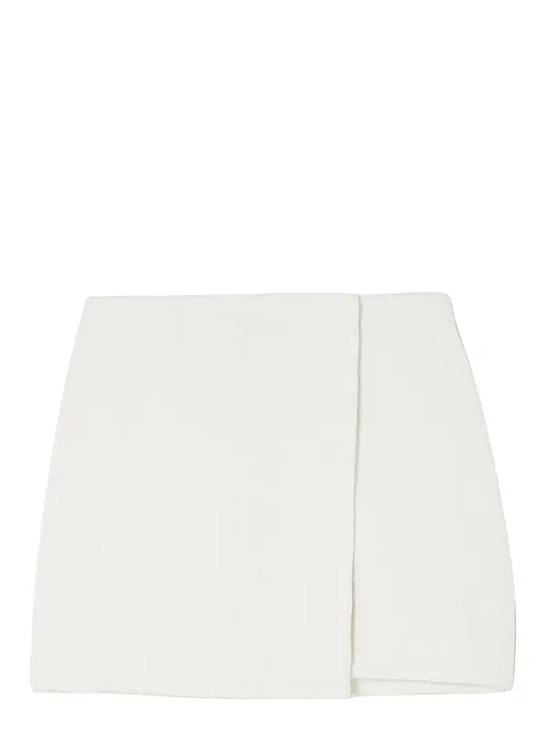 Proenza Schouler Cotton-tweed Mini Wrap Skirt - Ivory