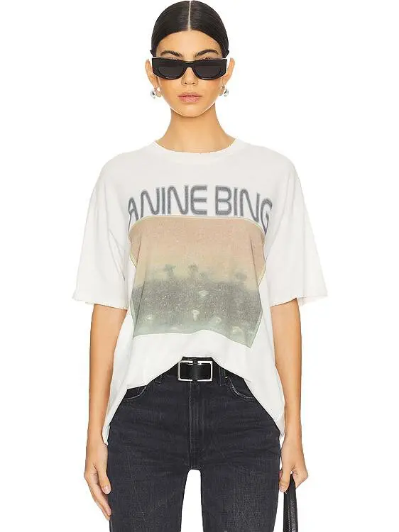 ANINE BING Cade Mushrooms Tee In White - Off White