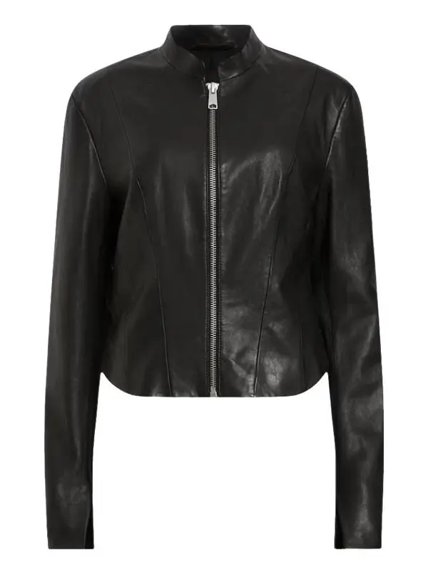 ALLSAINTS Sadler Slim Fit Leather Jacket - Black